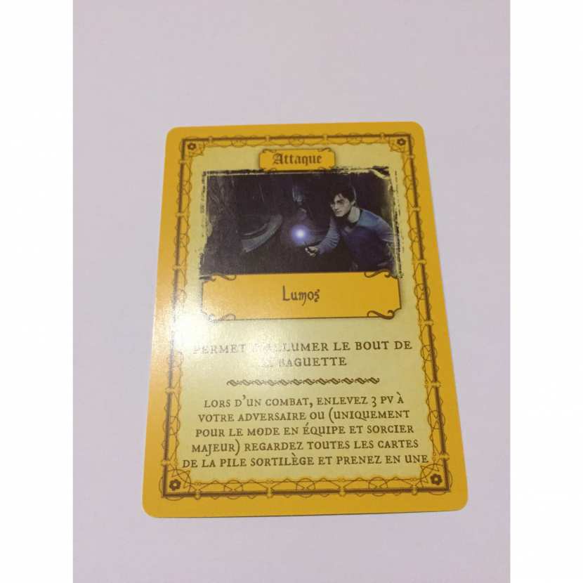 CARTE SORTILEGE LUMOS JEU HARRY POTTER UNE ANNEE A POUDLARD